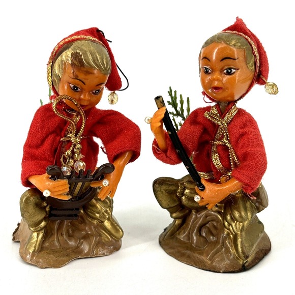 Tilso | Holiday | Vintage Mcm Tilso Golden Pixie Elves Lot Playing ...